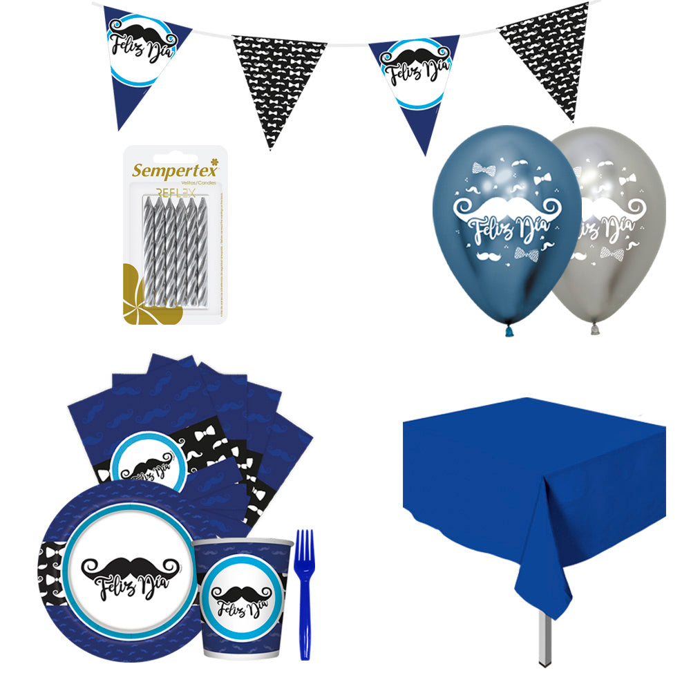 COMPLETE KIT HAPPY DAY MUSTACHES | PRE-DESIGNED PARTIES | SEMPERTEX ...