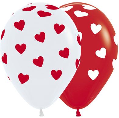 ROUND LATEX BALLOON INFINITY CLASSIC HEARTS FASHION ASSORTMENT WHITE ...