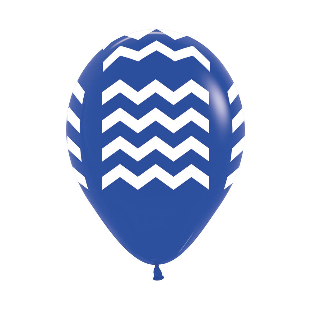 GLOBO LATEX REDONDO INFINITY CHEVRON FASHION AZUL REY | SEMPERTEX ...