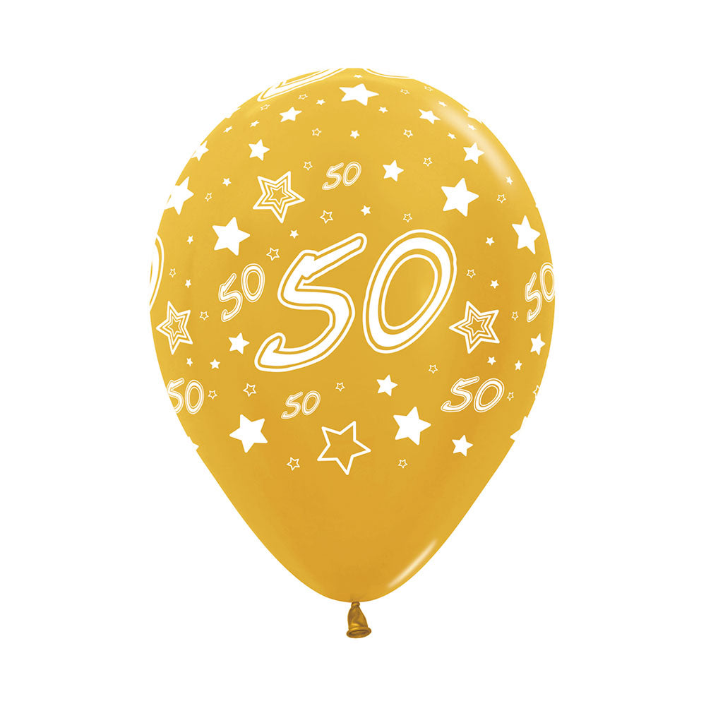 INFINITY® ROUND LATEX BALLOON NUMBER 50 GOLD METAL | LATEX | SEMPERTEX ...