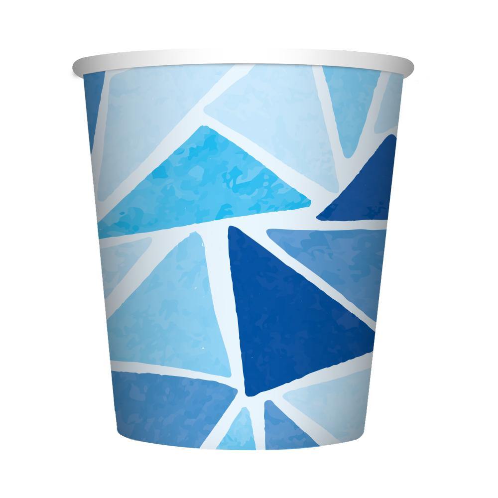 BLUE TRIANGLES DISPOSABLE CUP | PARTY DISPOSABLES | SEMPERTEX– Sempertex