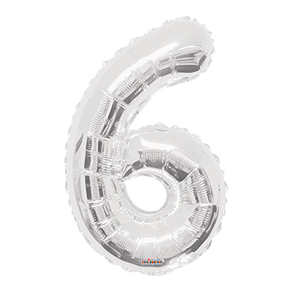 METALLIC BALLOON NUMBER 6 SILVER | METALLIC BALLOONS | SEMPERTEX– Sempertex
